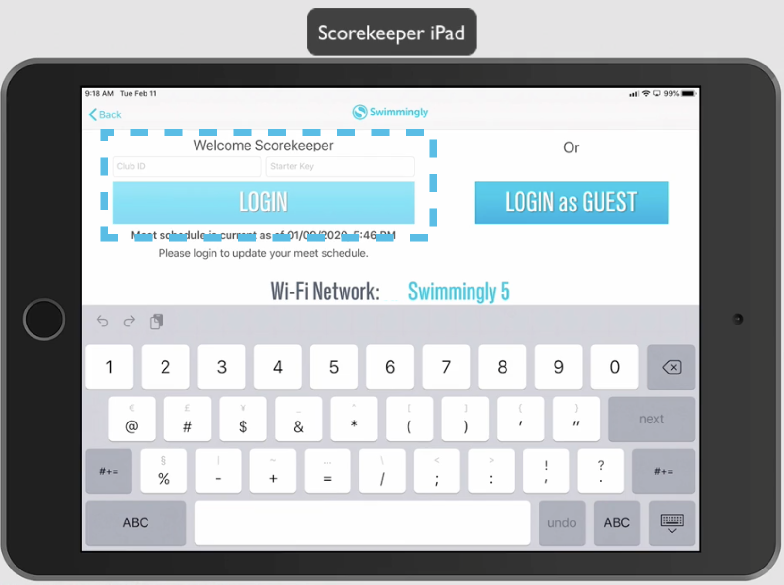 Download my upcoming meet and meet schedule onto the Scorekeeper's iPad