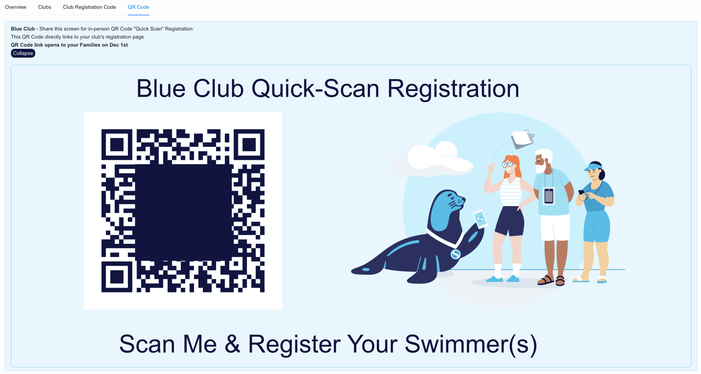 Access my team's Registration QR-Code to allow parents to sign-up and ...